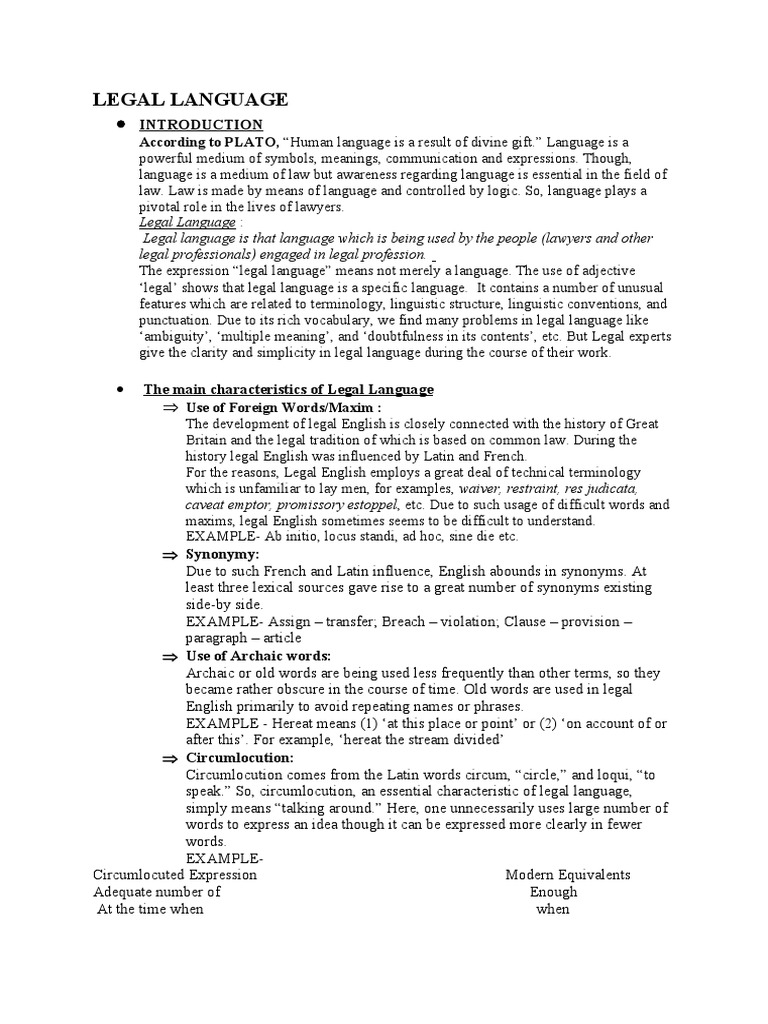 Legal Language | PDF | English Language | Word
