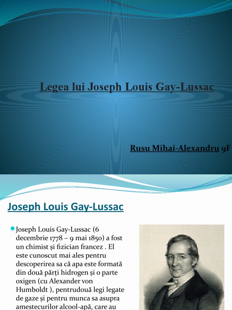 Legea Lui Joseph Louis Gay-Lussac | PDF