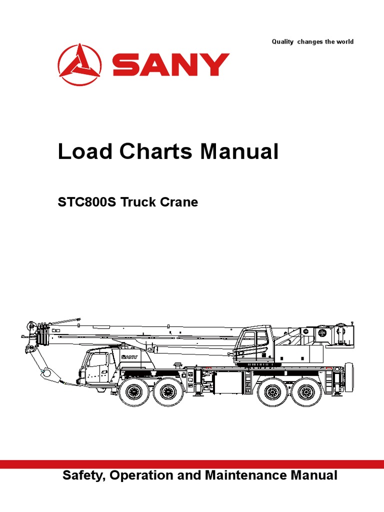SANY STC800S Load Charts Manual | PDF | Crane (Machine) | Elevator