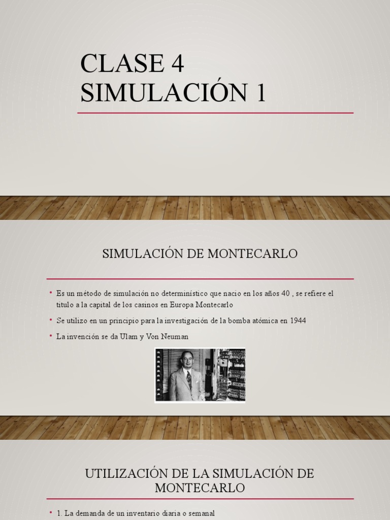 Clase 4 Simulacion 1 Pdf Método Monte Carlo Inventario