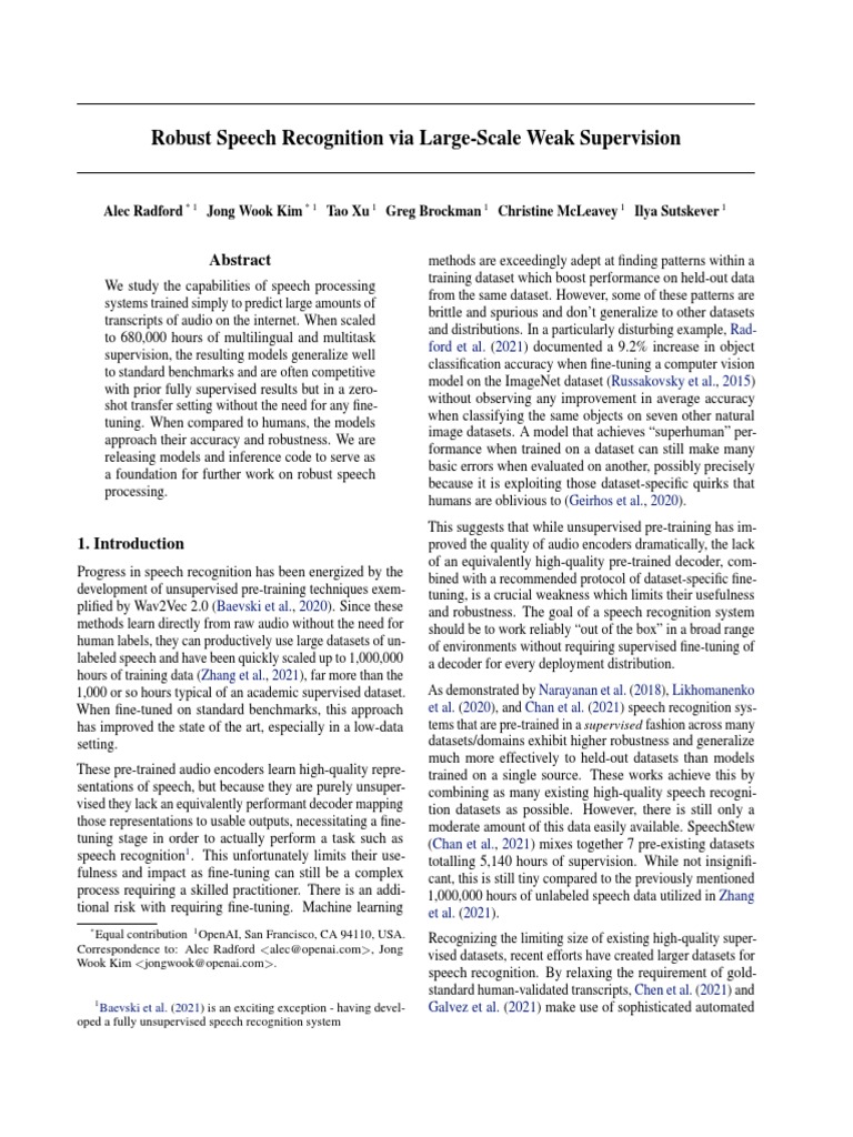 Whisper Openai | PDF | Speech Recognition | Robust Statistics