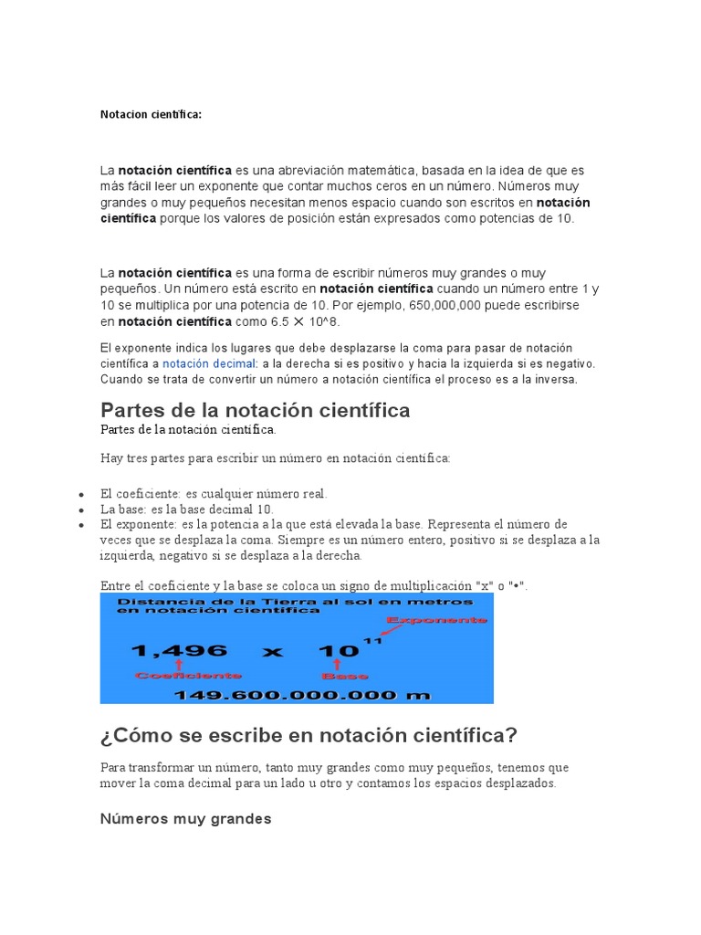 Partes y uso de la notación científica | PDF | Triángulo | Números