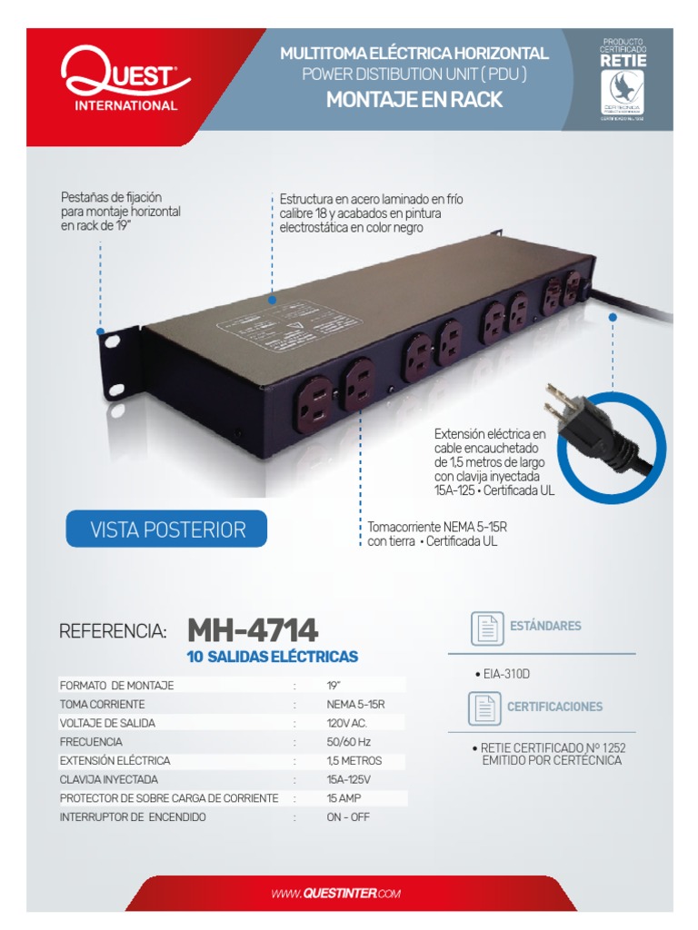 MH-4714 Multitoma | PDF | Equipo | Electromagnetismo