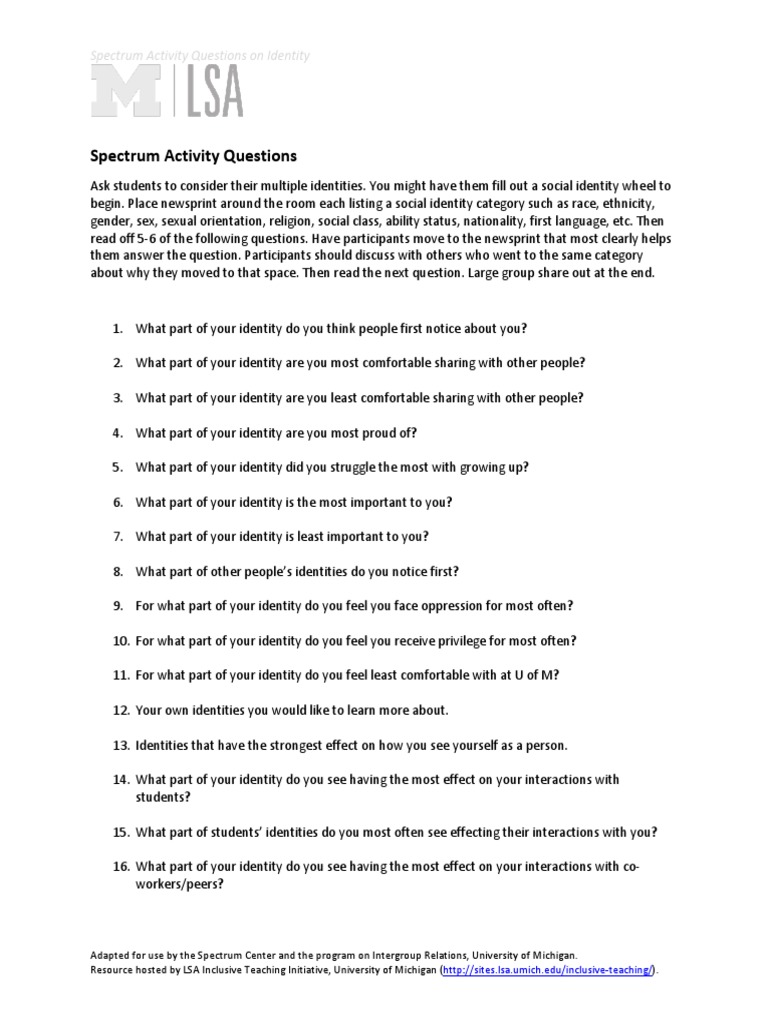 Spectrum Activity Questions | PDF