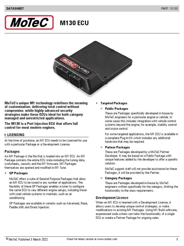 M130 Ecu | PDF | Fuel Injection | Ignition System