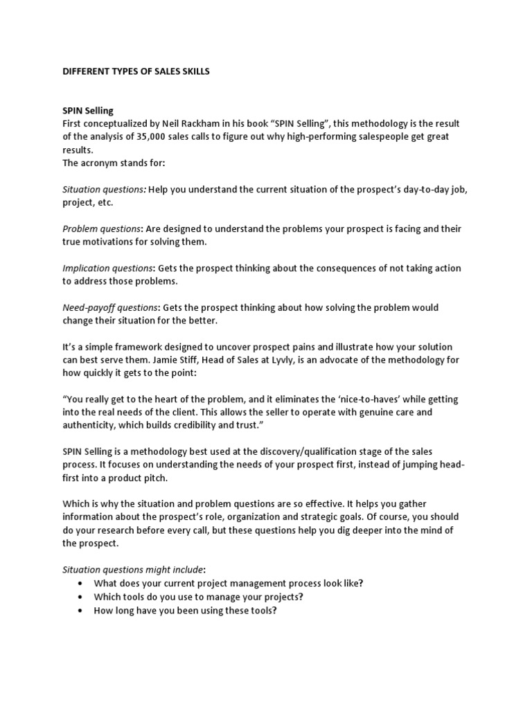 Overview of Sales Techniques | PDF | Sales | Insight