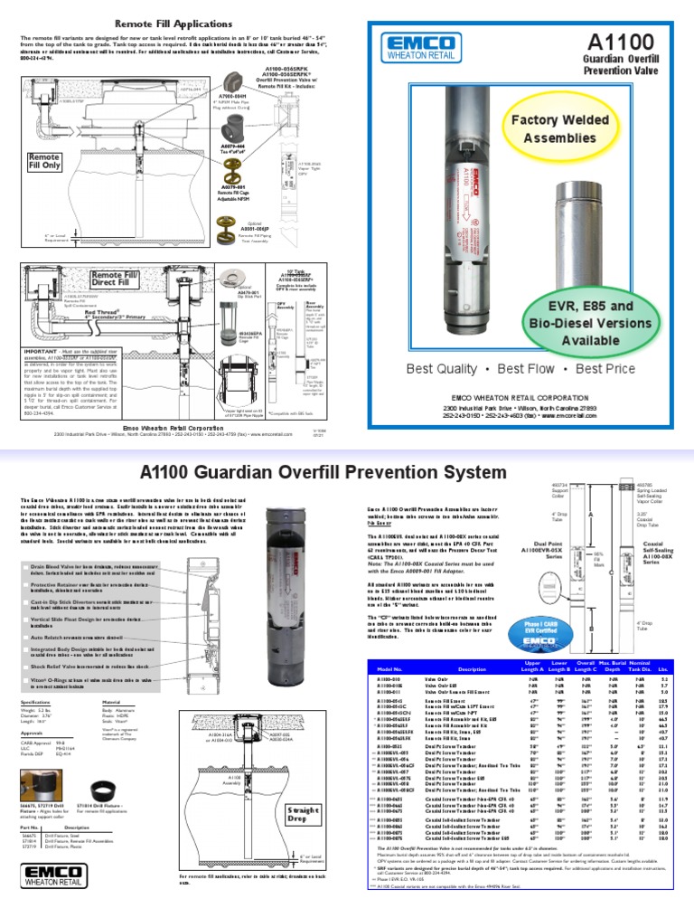 A1100 Overfill Prevention Valve (5162) .PDF Nuevo | PDF | Pipe (Fluid ...