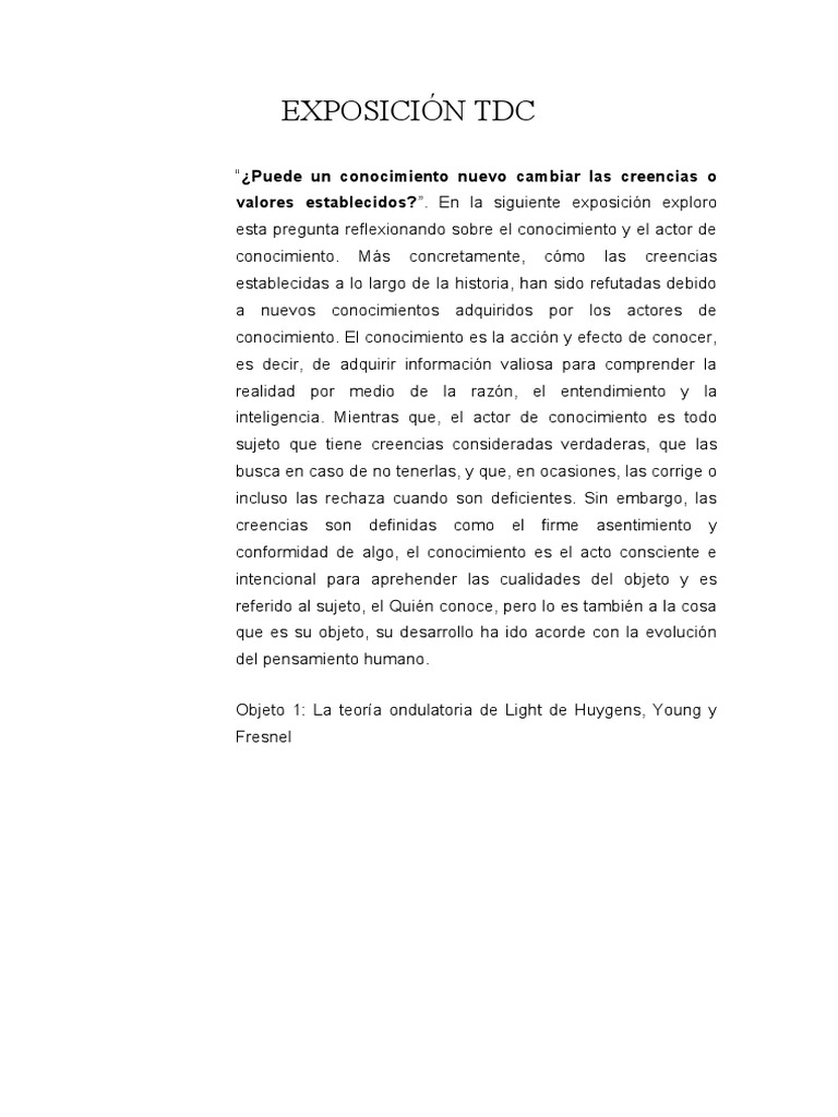 Puede Un Conocimiento Nuevo Cambiar Las Creencias o Valores ...