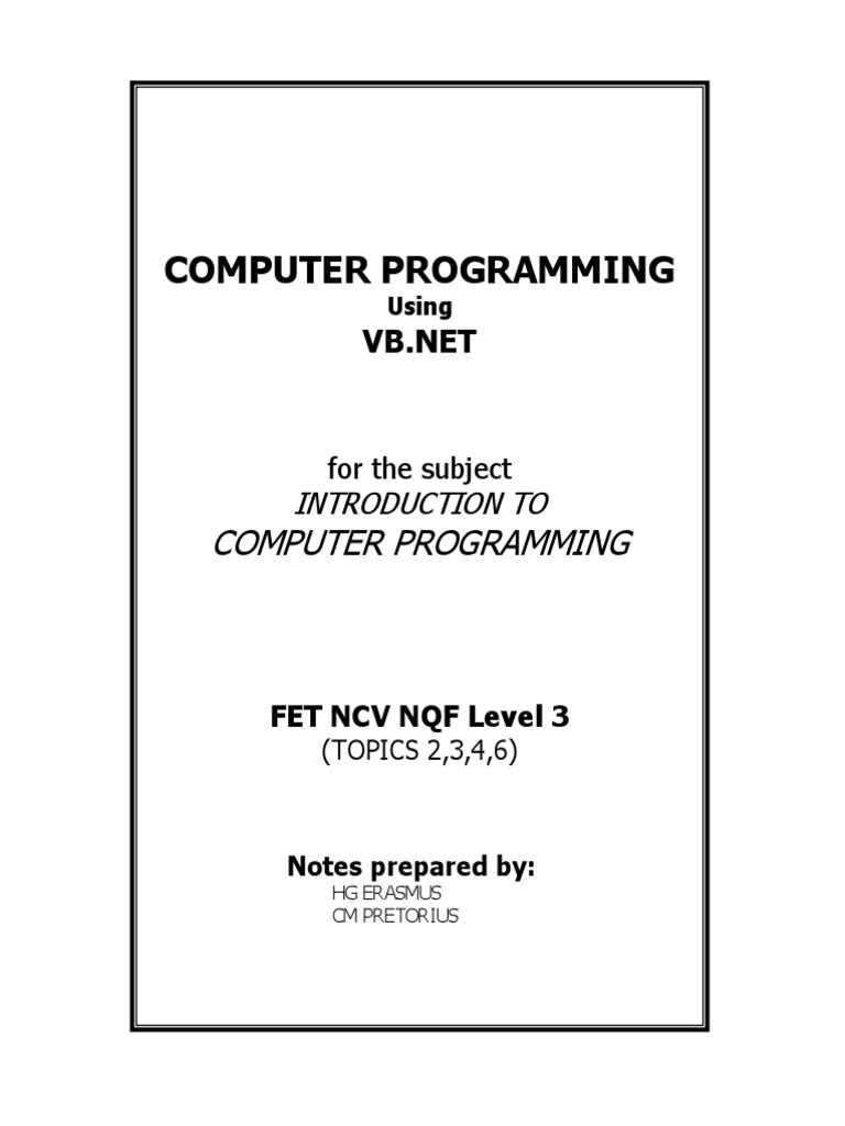 Introduction To Problem Solving And Basic Computer Programming Computer Programming Pdf 3048