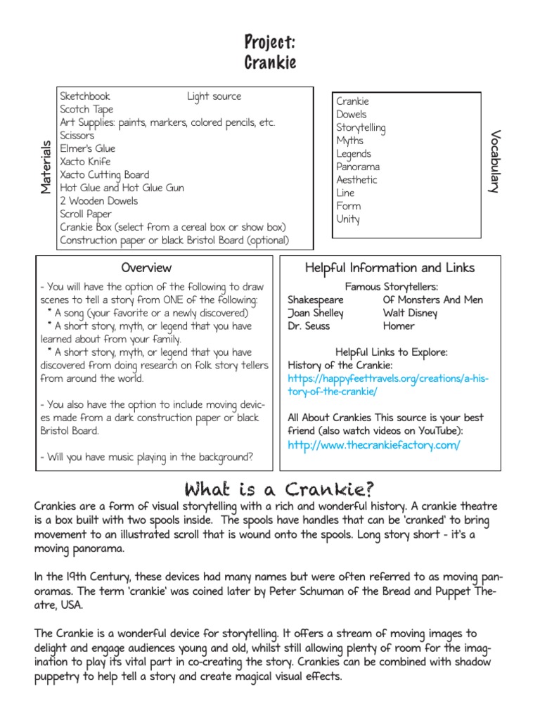 Creating Your Own Crankie Storytelling Box | PDF