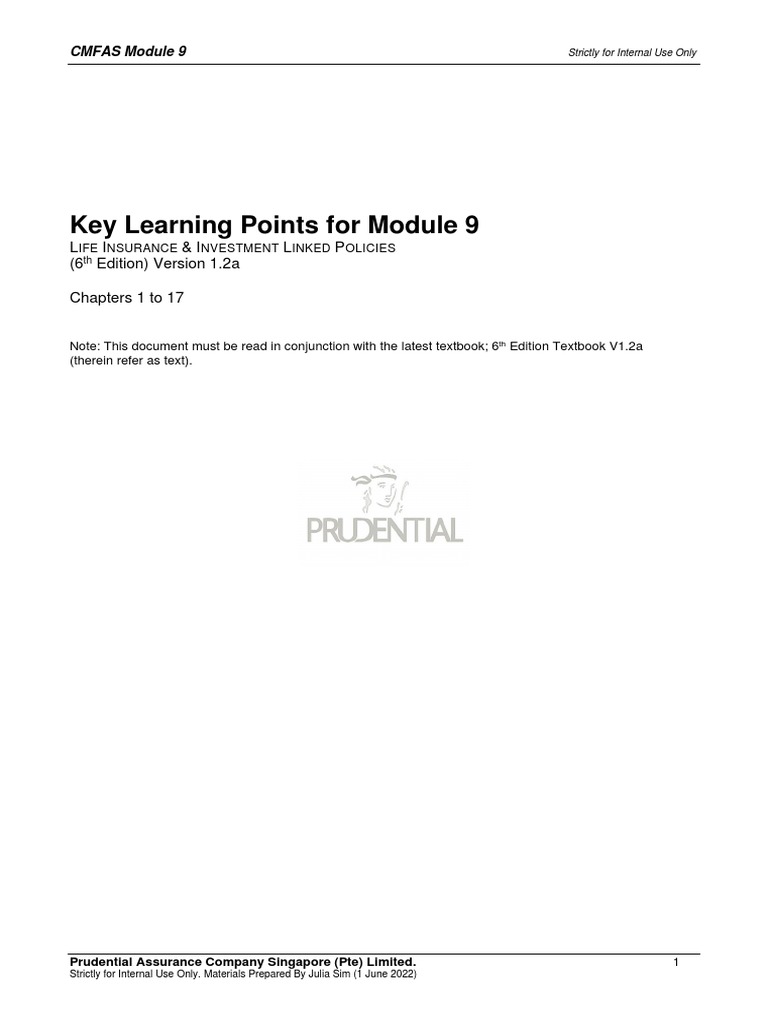M9 Key Learning Points | PDF | Life Insurance | Insurance