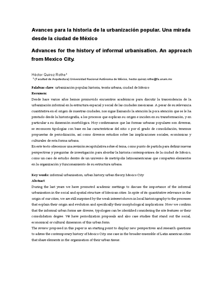 Codcom - 302 - Avances en La Historia de La Urbanización Popular | PDF ...