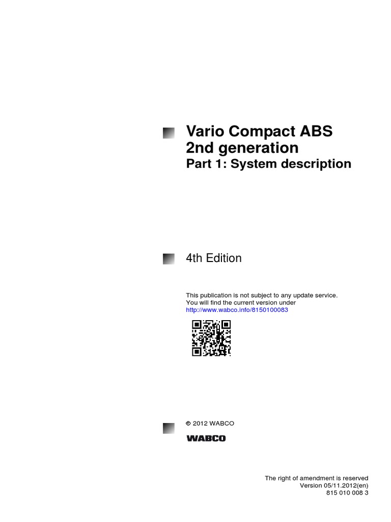Vario Compact ABS VCS2 Wabco | PDF | Anti Lock Braking System | Brake