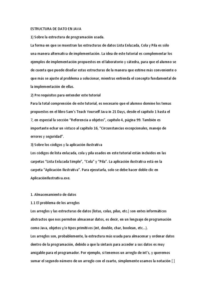 Estructura de Dato en Java | PDF | Cola (tipo de datos abstractos ...