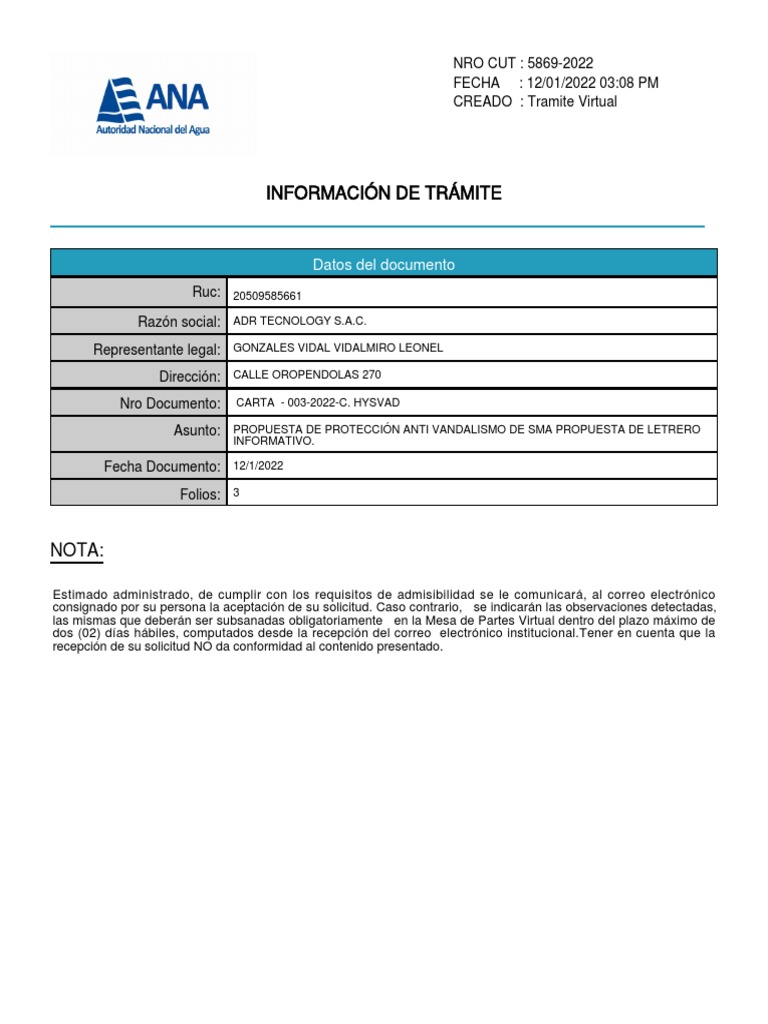 Carta #003-2022 Cut | PDF