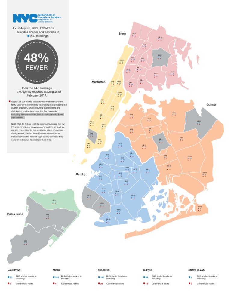 A Map of NYC DHS Shelter Locations As of July 2022 | PDF | New York ...