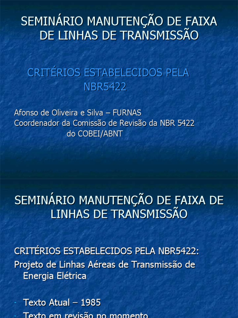 Apresentaçao - COBEI - NBR 5422 | PDF Apresentaçao - COBEI - NBR 5422 | PDF