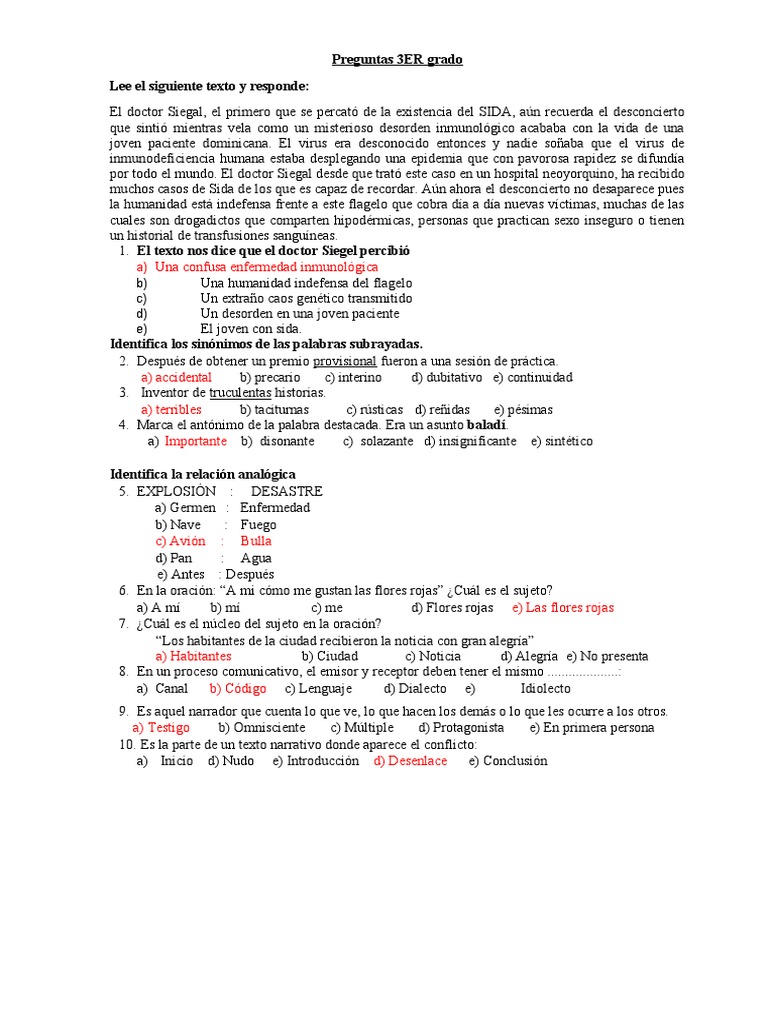 Preguntas Tipo Admisión | PDF | VIH / SIDA