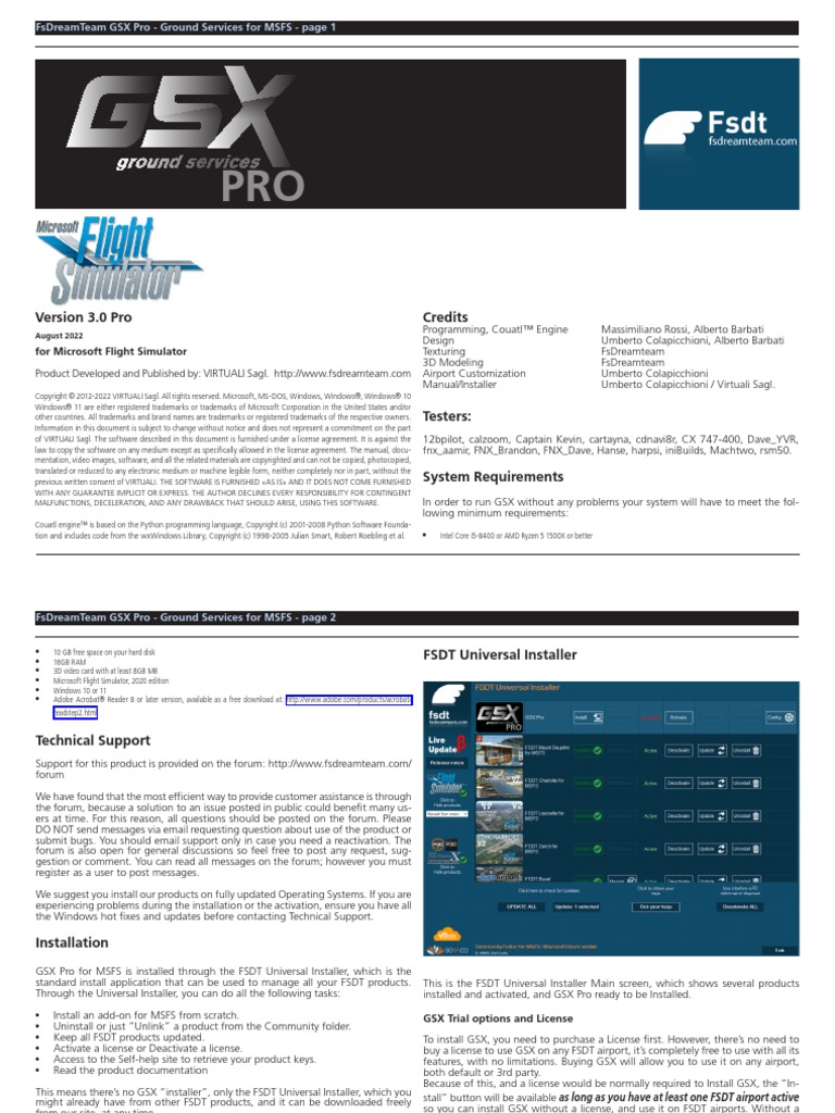 GSX Manual Msfs | PDF | Installation (Computer Programs) | Internet Forum