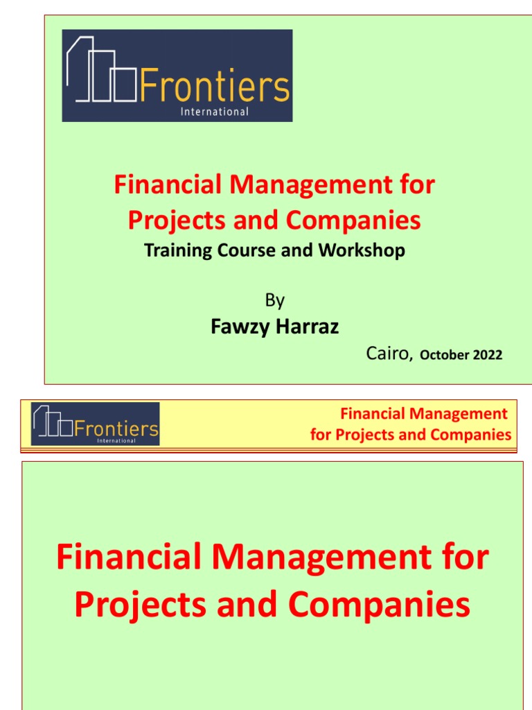 Financial Management of Projects and Contracts Lecture 1 | Download ...