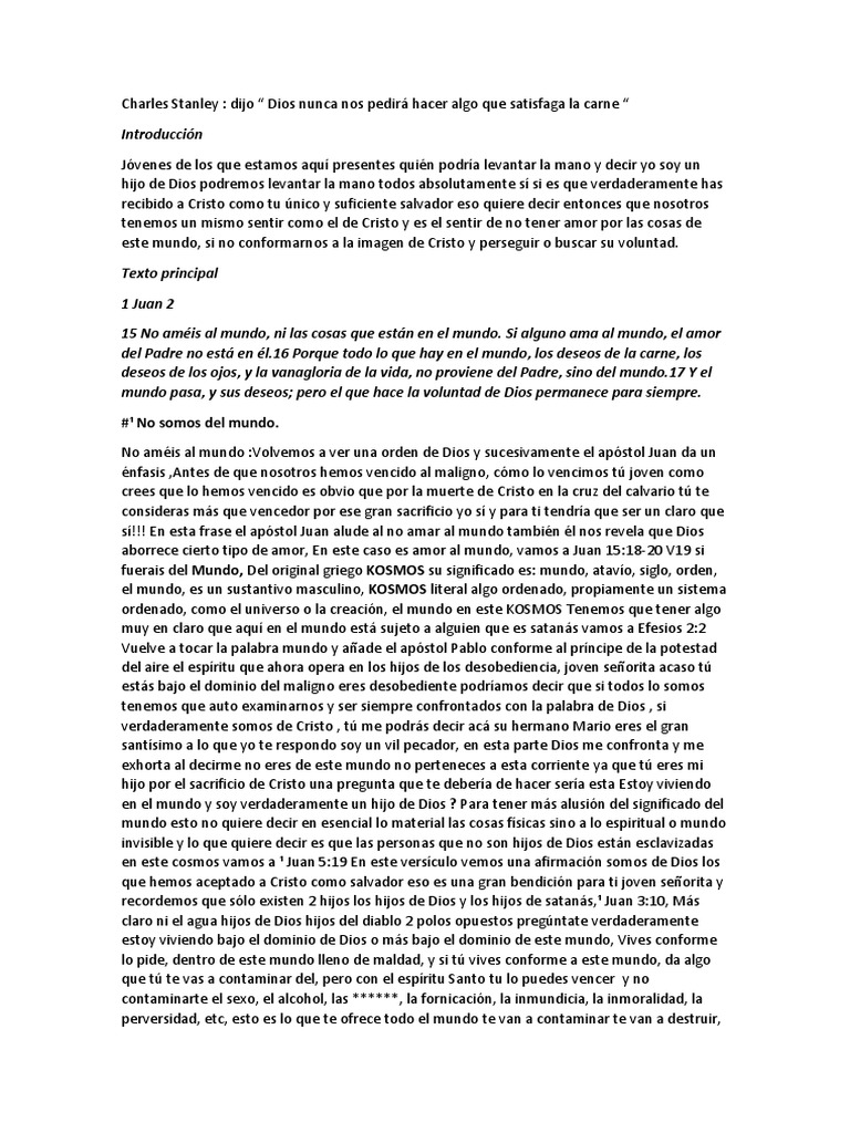 No Amando Al Mundo J Tus Deseos y La Vanagloria | PDF | Cristo (título) | Amor