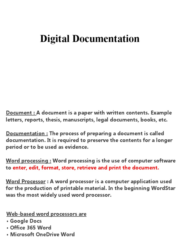 Overview of Digital Documentation Tools | PDF