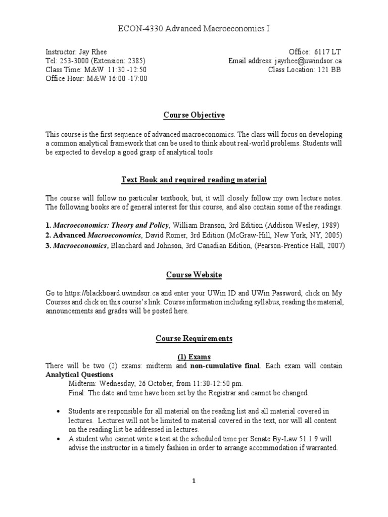 ECON 4330 - Fall - 2022 | PDF