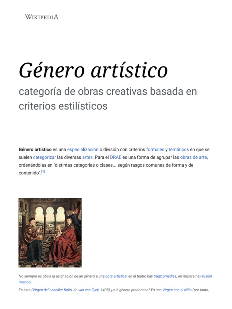 Género Artístico - Wikipedia, La Enciclopedia Libre | PDF