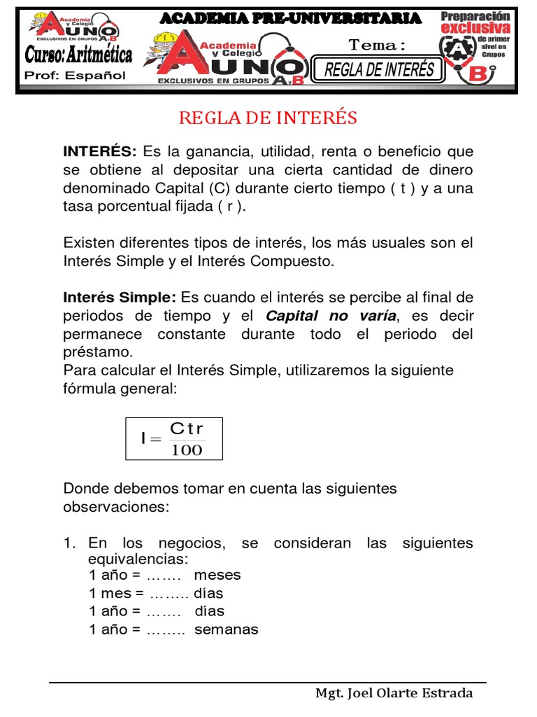 09 Regla de Interés | PDF | Interés | Interés compuesto