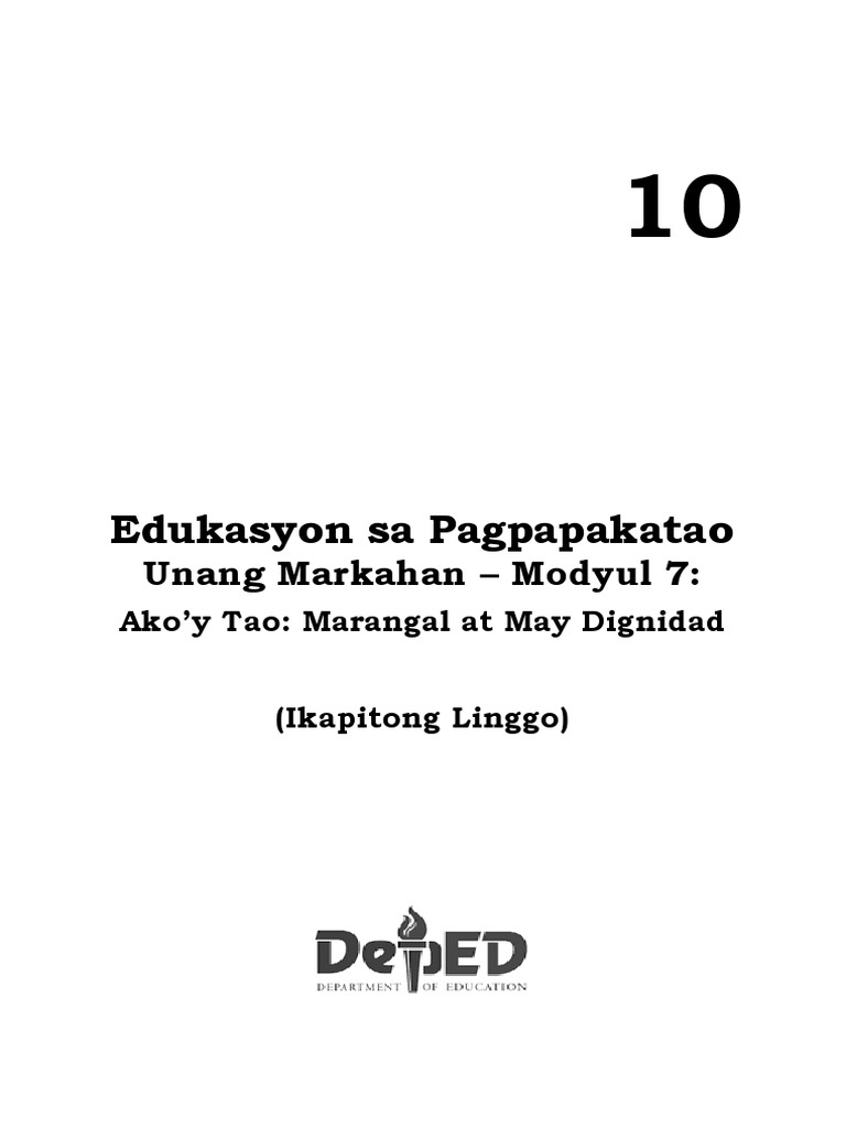 EsP 10 UNANG MARKAHAN - MODYUL 7 | PDF