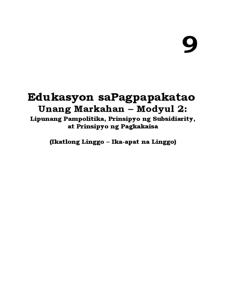EsP 9 MODULE 2 | PDF