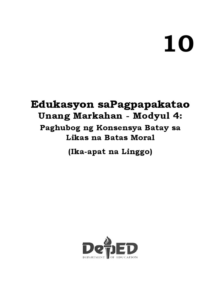 EsP 10 UNANG MARKAHAN - MODYUL 4 | PDF