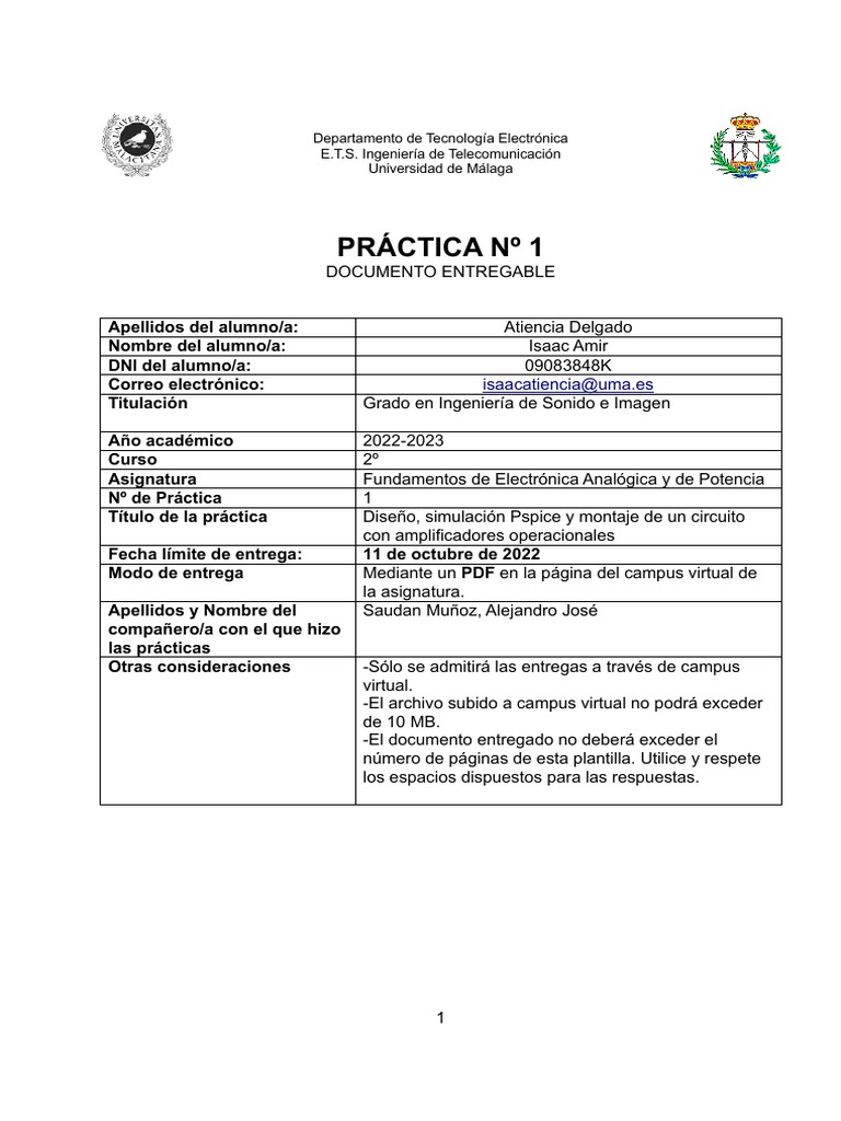 Practica 01 Entregable | PDF | Decibel | Electrónica