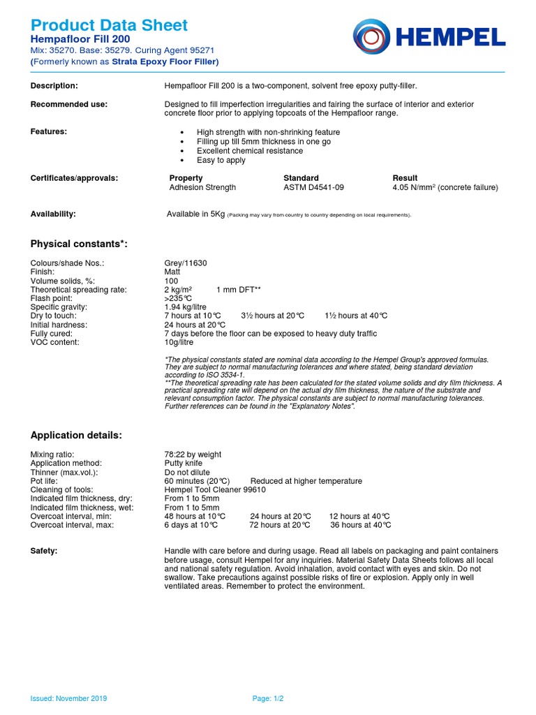 Hempafloor Fill 200 | Download Free PDF | Concrete | Paint