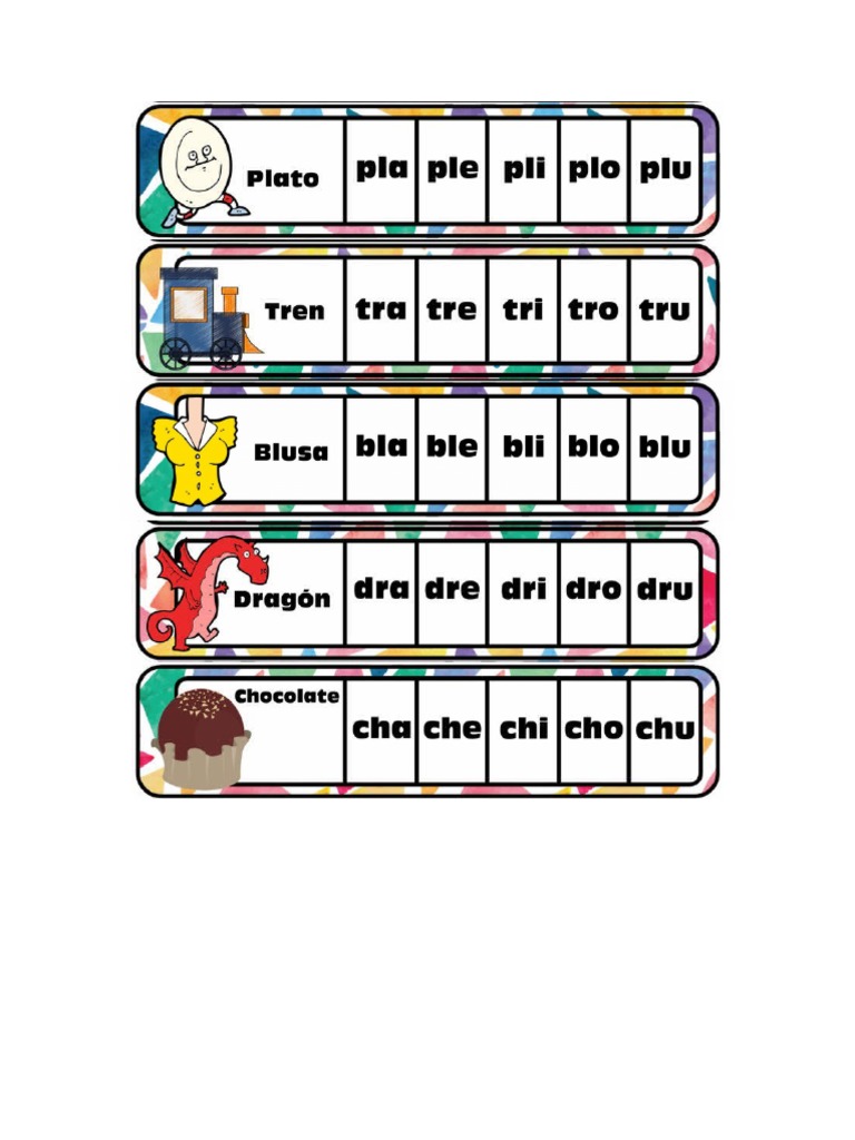 Llavero Silabas Trabadas | PDF