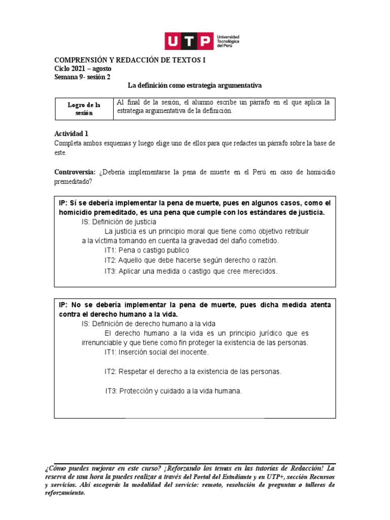 S09.s2 La Definición Como Estrategia Argumentativa (Material) 2021-Agosto 123) | PDF | Homicidio ...