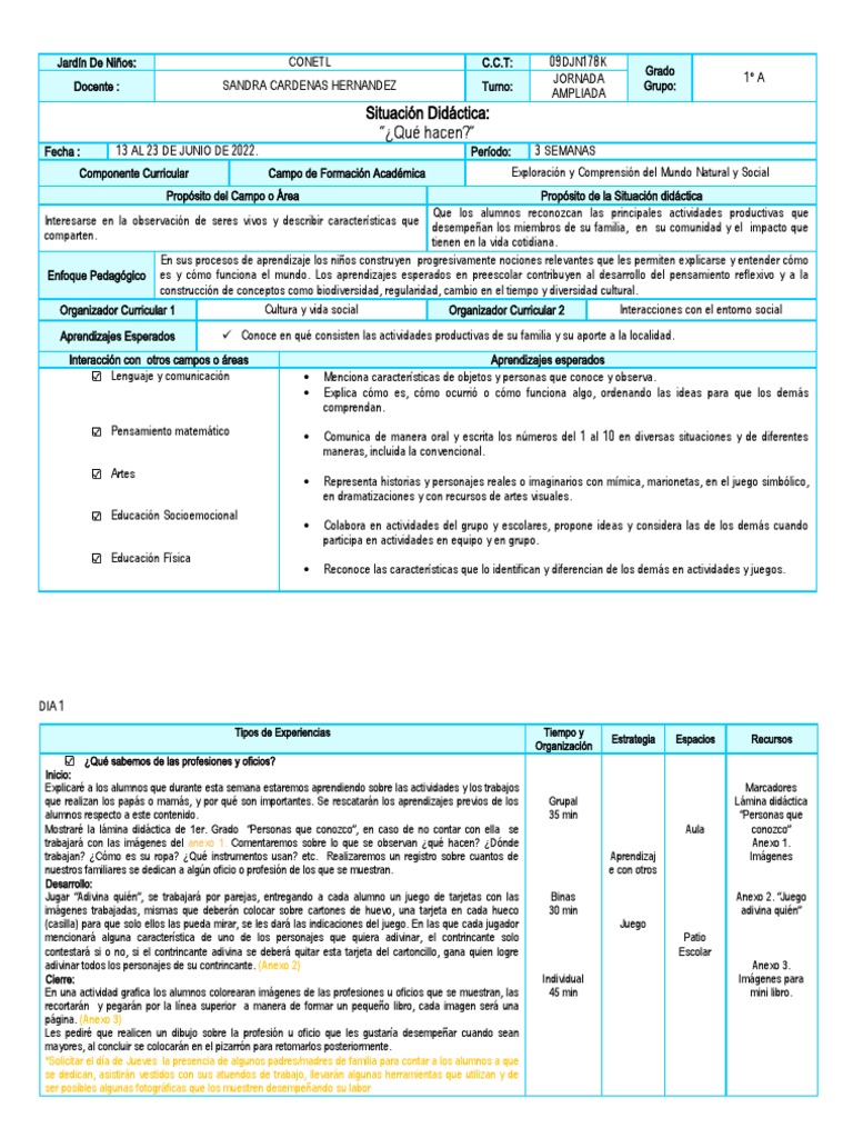 Plan Junio Primera Semana. | PDF | Educación de la primera infancia | Plan de estudios