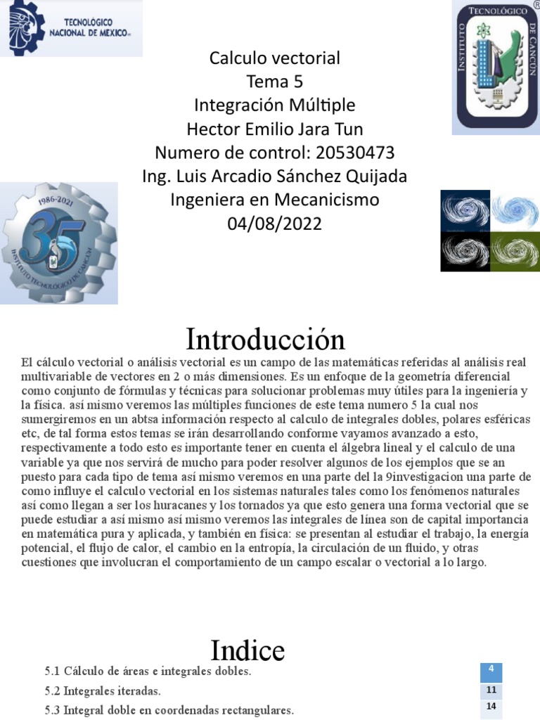 Presentación 1 | PDF | Integral | Vector Euclidiano