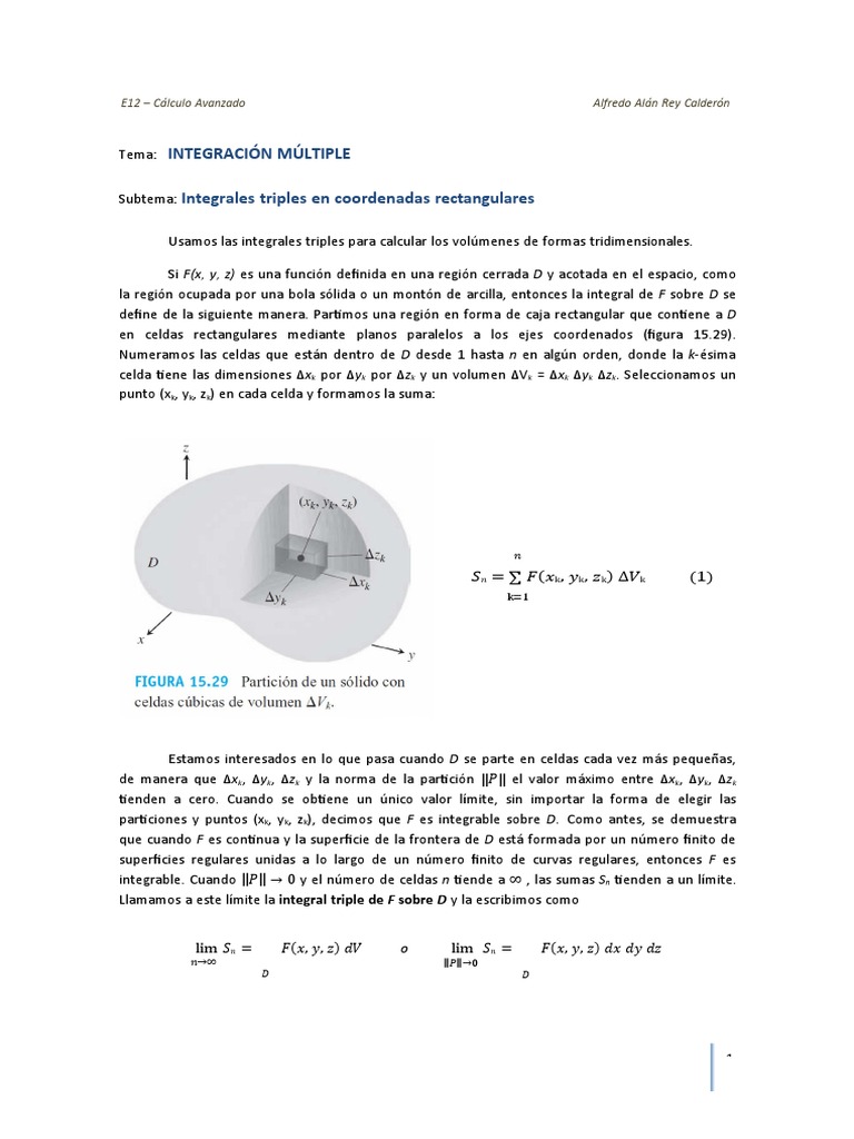 Integrales Triples y Volúmenes 3D | PDF | Integral | Física teórica
