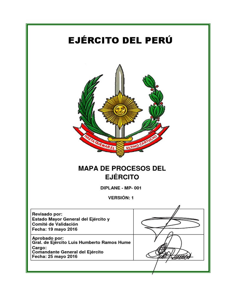 Mapa de Procesos Del EP Version - H1C1 PDF | PDF | Ciencia militar ...