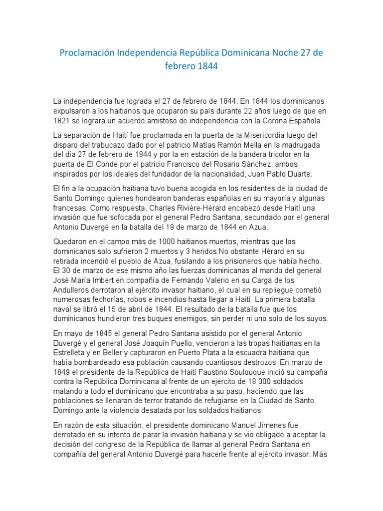 Independencia Dominicana 1844 | PDF | Política | Viajes y turismo