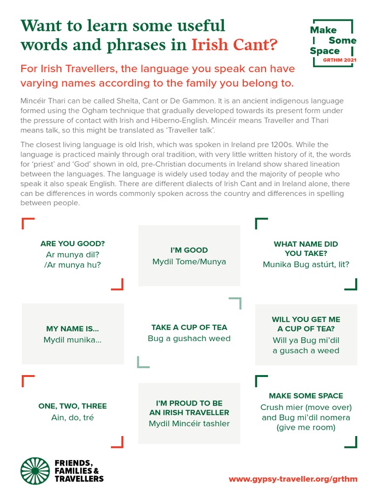 Useful Words and Phrases in Irish Cant (Shelta) | PDF | Romani People ...