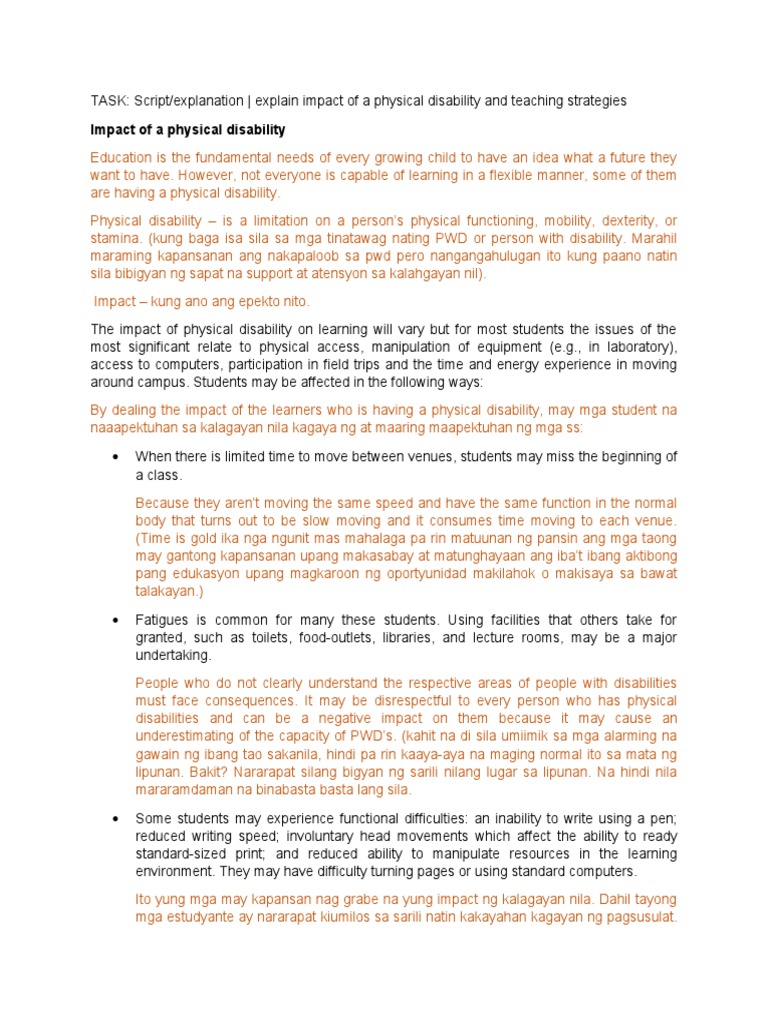 TASK | Download Free PDF | Disability | Learning