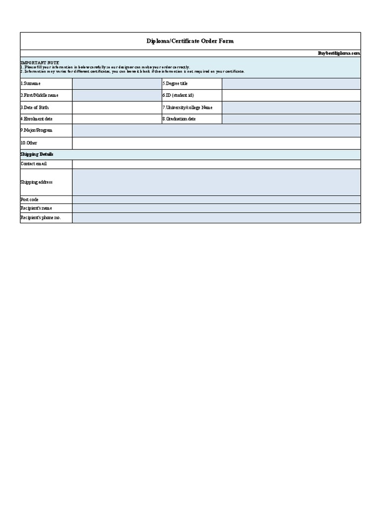 Order Form | PDF