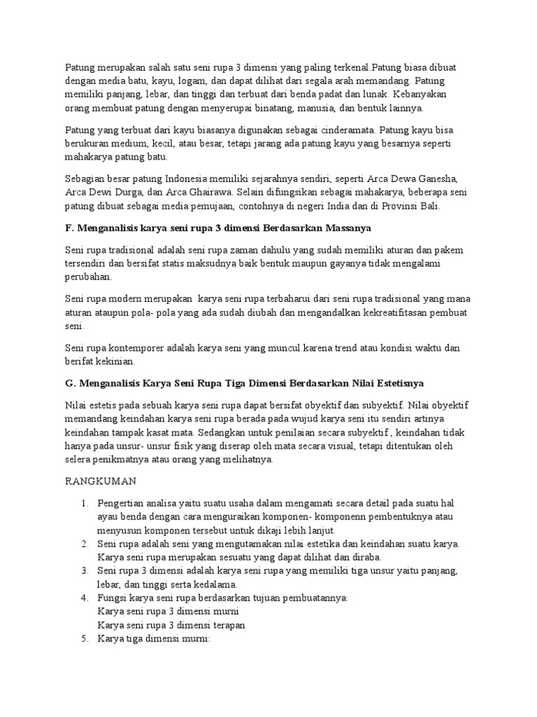 RINGKASAN | PDF | Seni