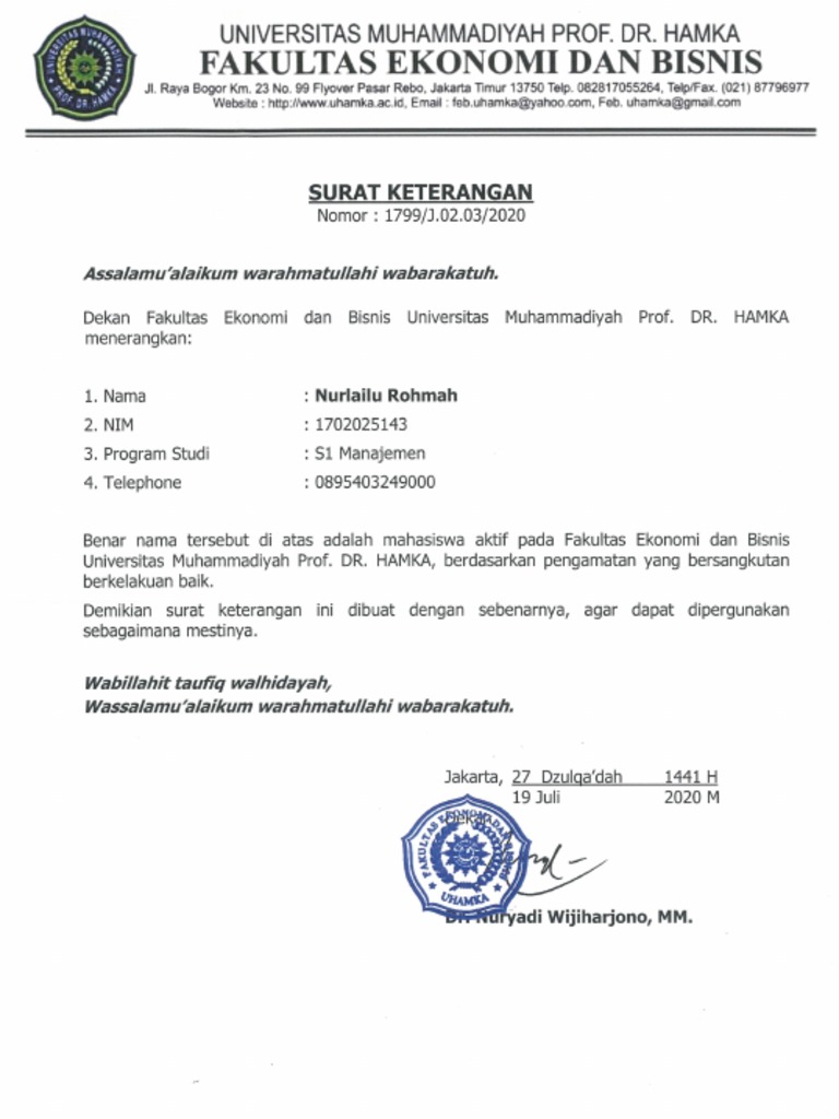 Surat Keterangan Aktif Kuliah | PDF