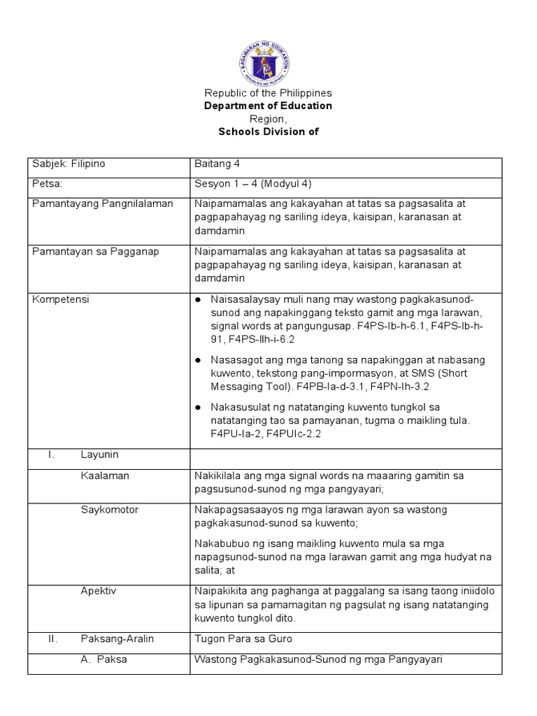 Grade 4 Lesson Plan Week 13 | PDF