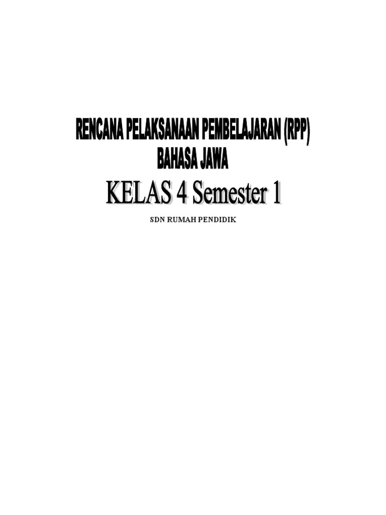 RPP Jawa Kelas 4 Sem 1 | PDF
