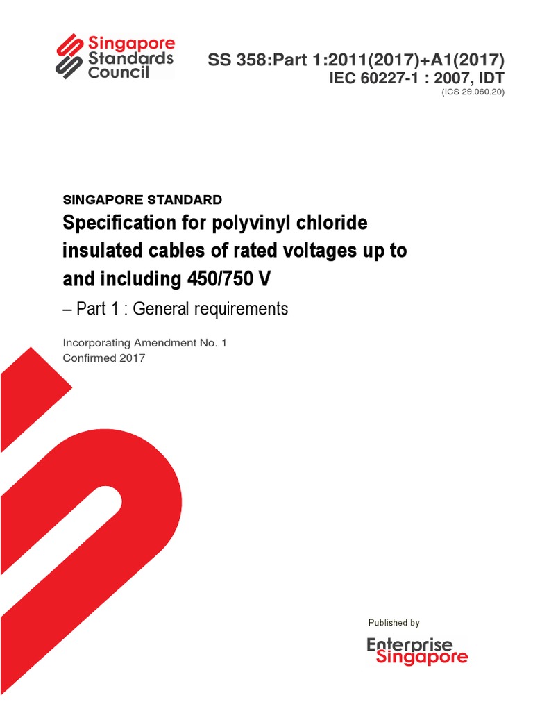 SS 358-1-2011 (2017) (Plus) A1 (2017) - Preview | PDF | Electrical Wiring | Insulator (Electricity)