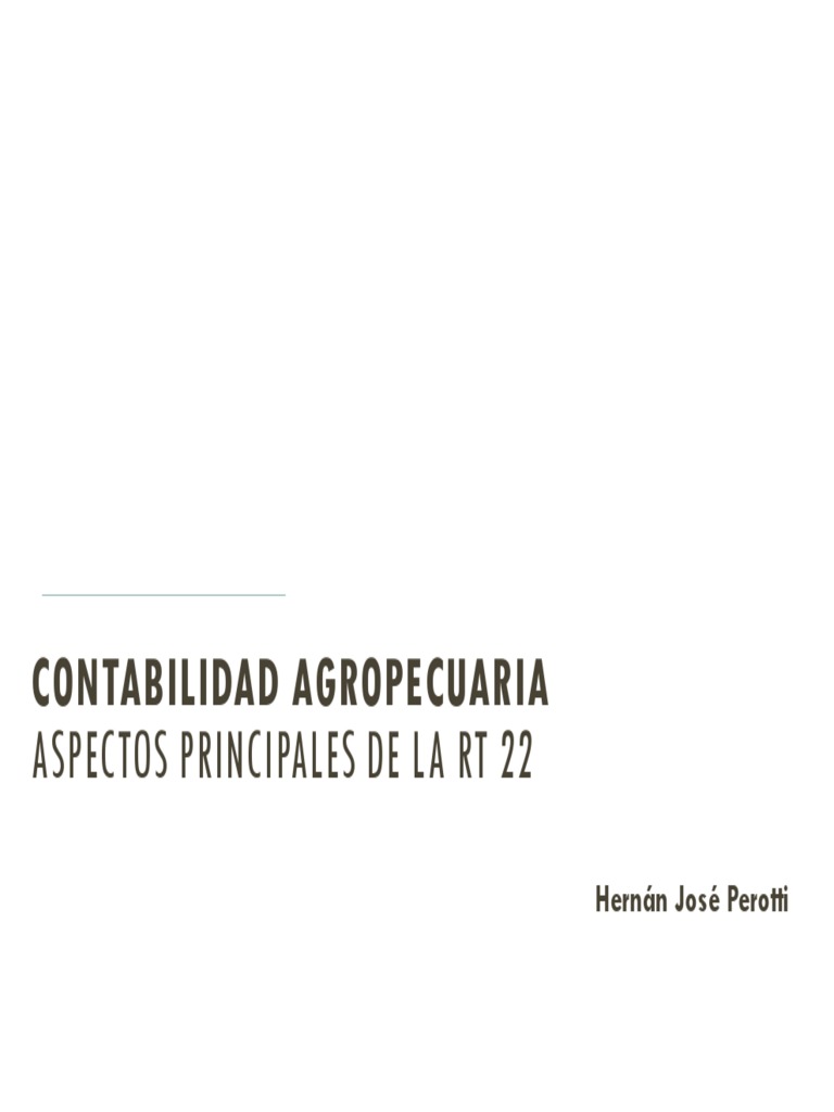 RT 22: Contabilidad Agropecuaria y Activos Biológicos | PDF | Mercado ...